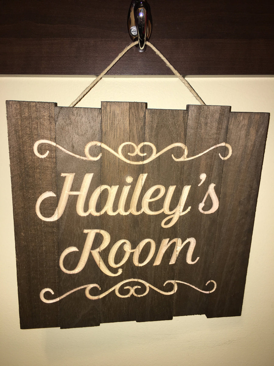 Kids Room Sign Custom Girls Door Personalized Name Wood Sign Cute Wood ...