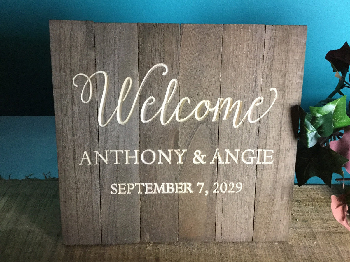 Welcome Wood Signs Wedding Wooden Welcome Table Signage Custom Persona ...
