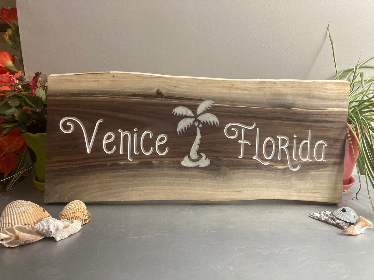 7-9”x 24” custom live edge interior and lanai Florida sign – Sullivan ...